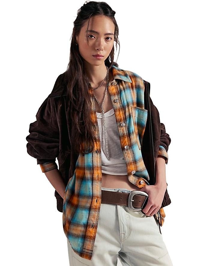 FREE PEOPLE Ashley Plaid Shirt